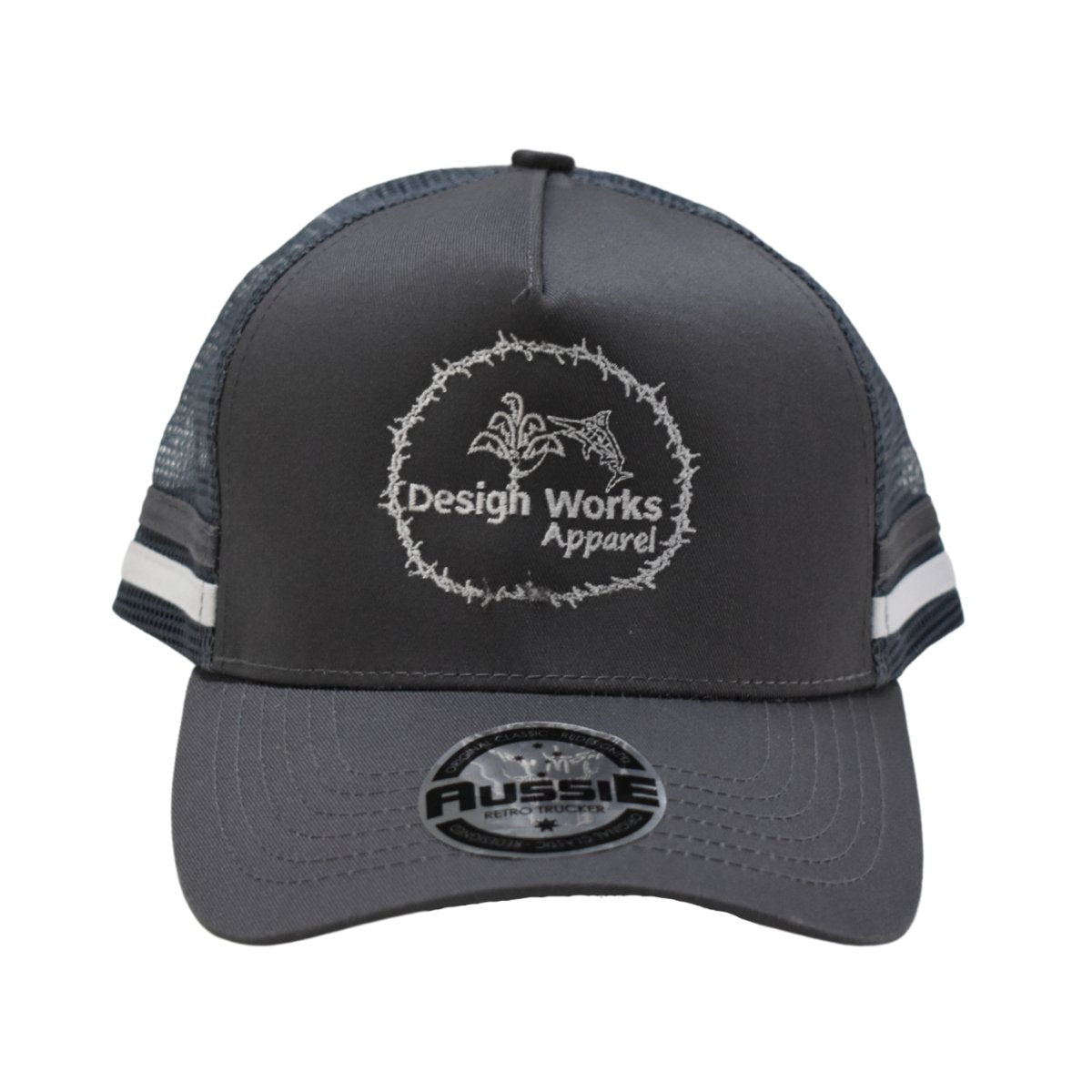 Trucker Hat - Dark Grey/White - Design Works Apparel – Design Works ...